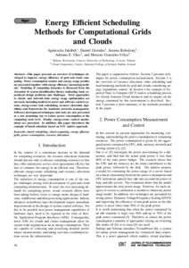 Energy Efficient Scheduling Methods for Computational Grids and Clouds - NORMA@NCI Library